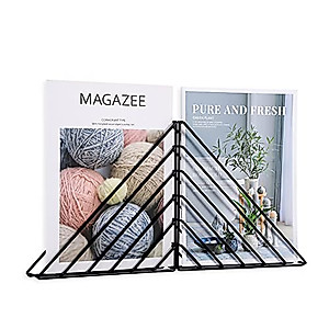 Tigcent Wall Book Shelves Floating Bookshelf Bookcases Magazine Holder, 2 Pack Metal Triangle Storage Book Display Shelf Magazine Rack Home Office Wall Organization