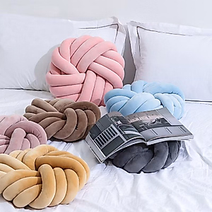 Youjiayi Knot Pillow Ball Round Cushion Decoration Knotted Throw Pillows Sofa Floor Car Pillow Back Cushion Kids Toys,Ivory