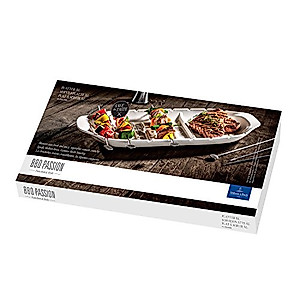 BBQ Passion XL Kebob Platter by Villeroy & Boch - Premium Porcelain - Made in Germany - Dishwasher and Microwave Safe - 20.5 x 8.5 Inches