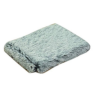 Pet Blanket Bed Pad Dog Blanket Mat Waterproof Washable Plush Square Dogs Cats Pets Warm Sleeping Bed Cover Mat for Dogs Cats - Coffee + White S