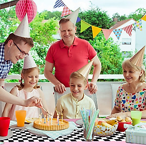 Irenare Car Birthday Party Supplies Racing Party Decorations 50s Party Tablecloth Racetrack Table Runner Table Covers for Kids Boy Car Theme Birthday Party, 54 x 108 Inch (Pink,3 Sheets)