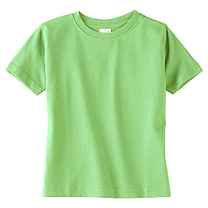 Rabbit Skins Toddler Soft Ribbed Crewneck Jersey T-Shirt, Key Lime, 2T