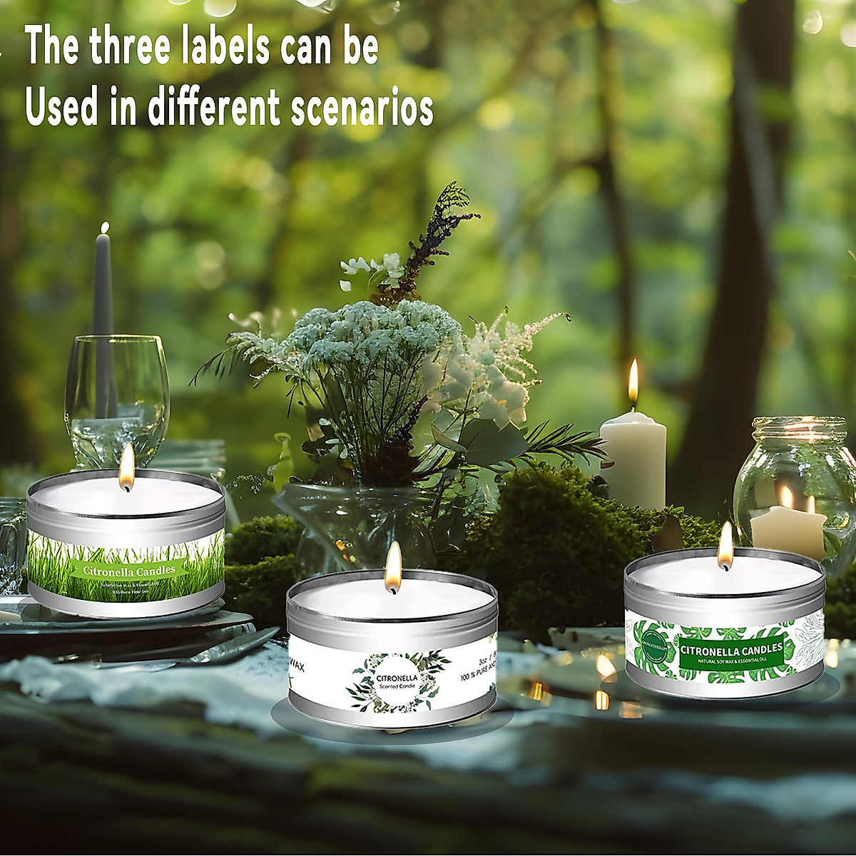 Gadojuewo 3 Pack 3.1OZ Citronella Candles Outdoor and Indoor,49 Hours Soy Wax Candle in Medium Bucket for Patio Ledge Garden Yard Beach