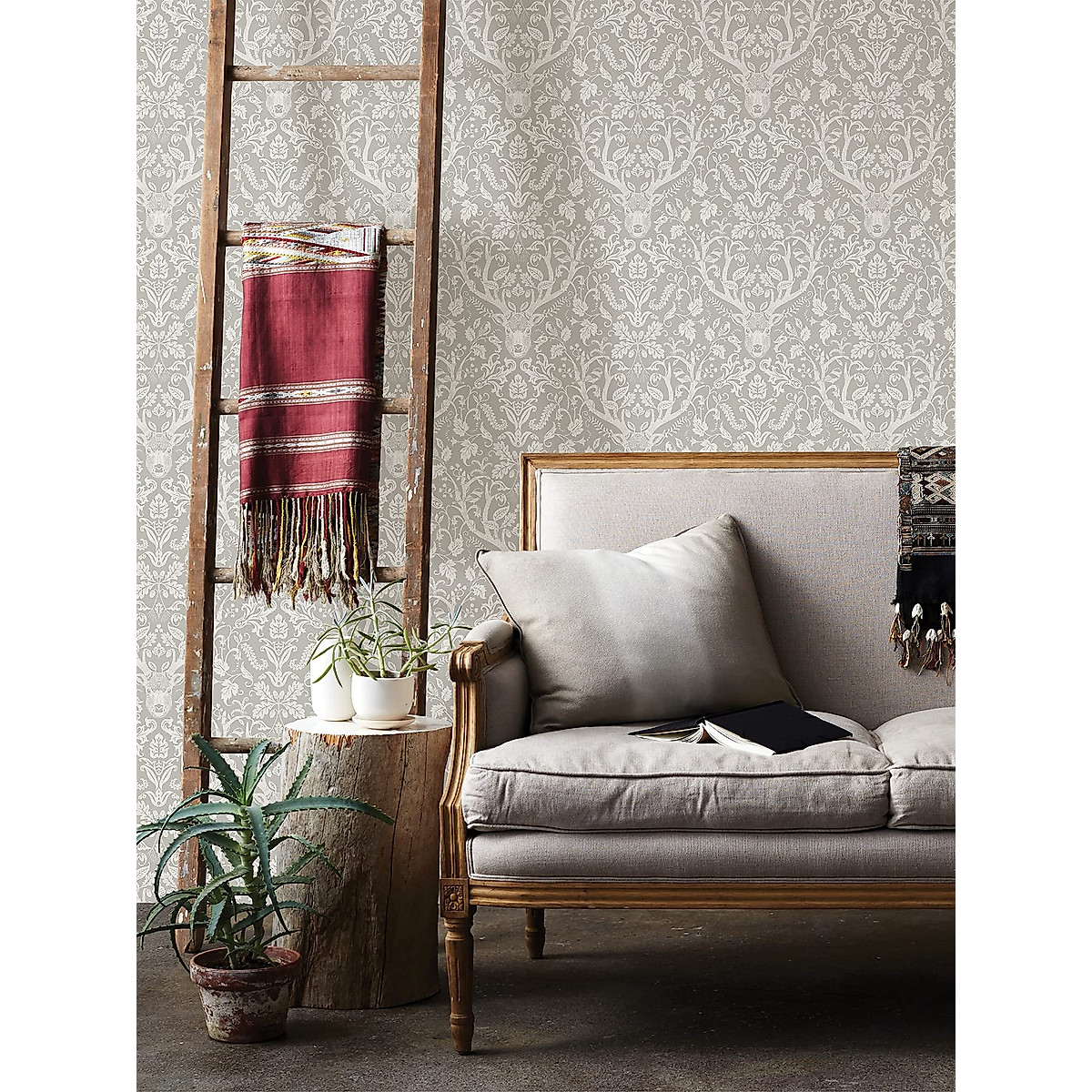 NuWallpaper Taupe Escape to The Forest Peel & Stick Wallpaper