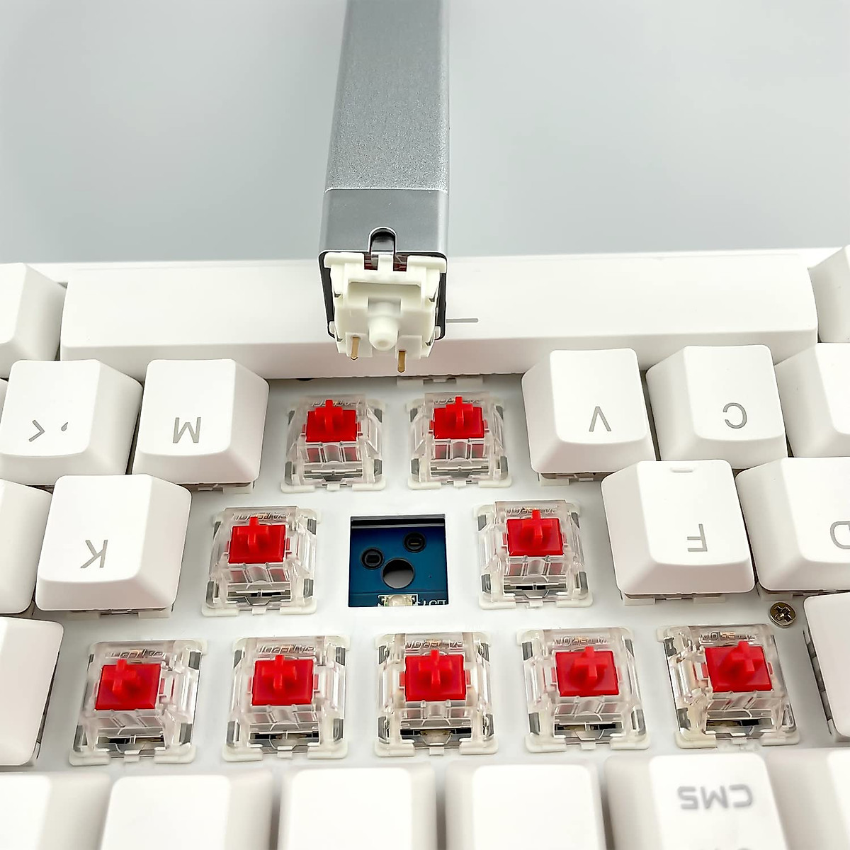 kutethy Gateron G Red Pro Switches Pre-lubed 3pin RGB SMD Linear for Gaming Mechanical Keyboard (72 Pcs, Red)