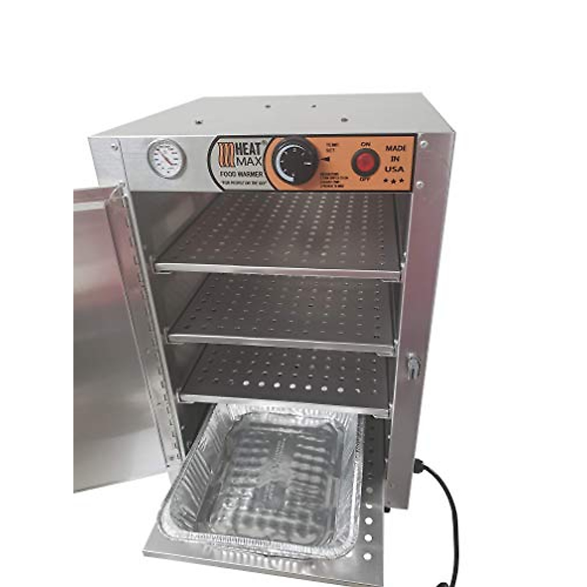 HeatMax 16x16x24 Small Hot Box Food Warmer with an Interior usable shelf space of 13 x 15.5 inch. Countertop Pizza, Patty, Pastry, Empanada, Concession Hot Food Holding Case
