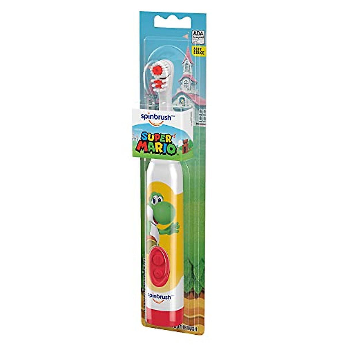 Super Mario Kid’s Spinbrush Electric Battery Toothbrush, Soft, 1 ct, Character May Vary