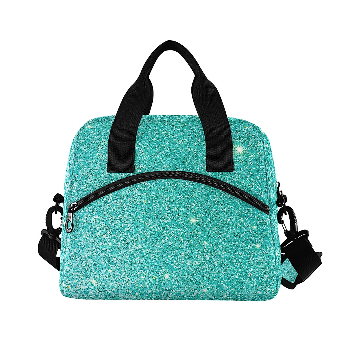 ALAZA Teal Glitter Sparkle Lunch Bags for Women Leakproof Lunch Bag lunch Box Lunch Cooler Bag(228be3b)