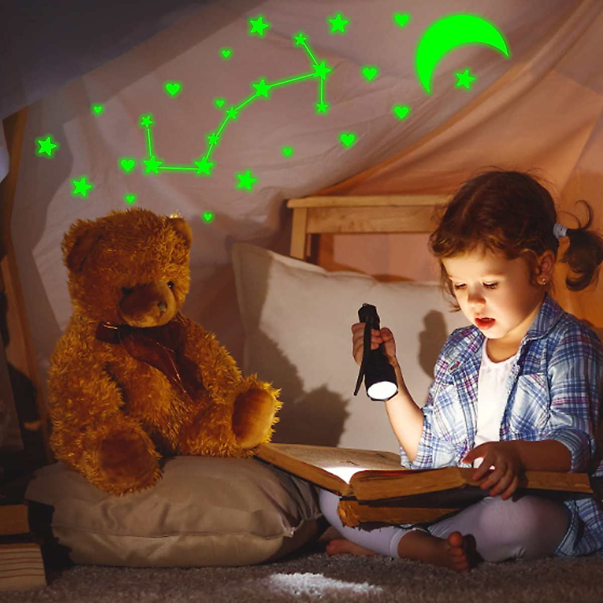 LOMIMOS 479PCS Glow in The Dark Star Stickers,Constellation Wall Decals for Ceiling Kids Nursery Bedroom Living Room