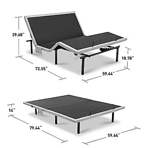 ASONLY Adjustable Bed Frame Queen, Adjustable Bed Base with Massage, Zero Gravity Electric Bed with Wireless Remote, Head and Foot Incline, Dual USB Ports, Underbed Lighting, Easy Assembly