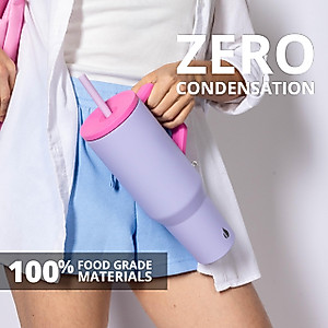 Best Mom Ever Valentine Tumbler for Her - Insulated Travel Tumbler with Handle, Lid and Straw - Gift for Mom & Mother In Law on Valentine's Day, Birthday & Mother’s Day - 40oz Commuter - Lilac Tie Dye