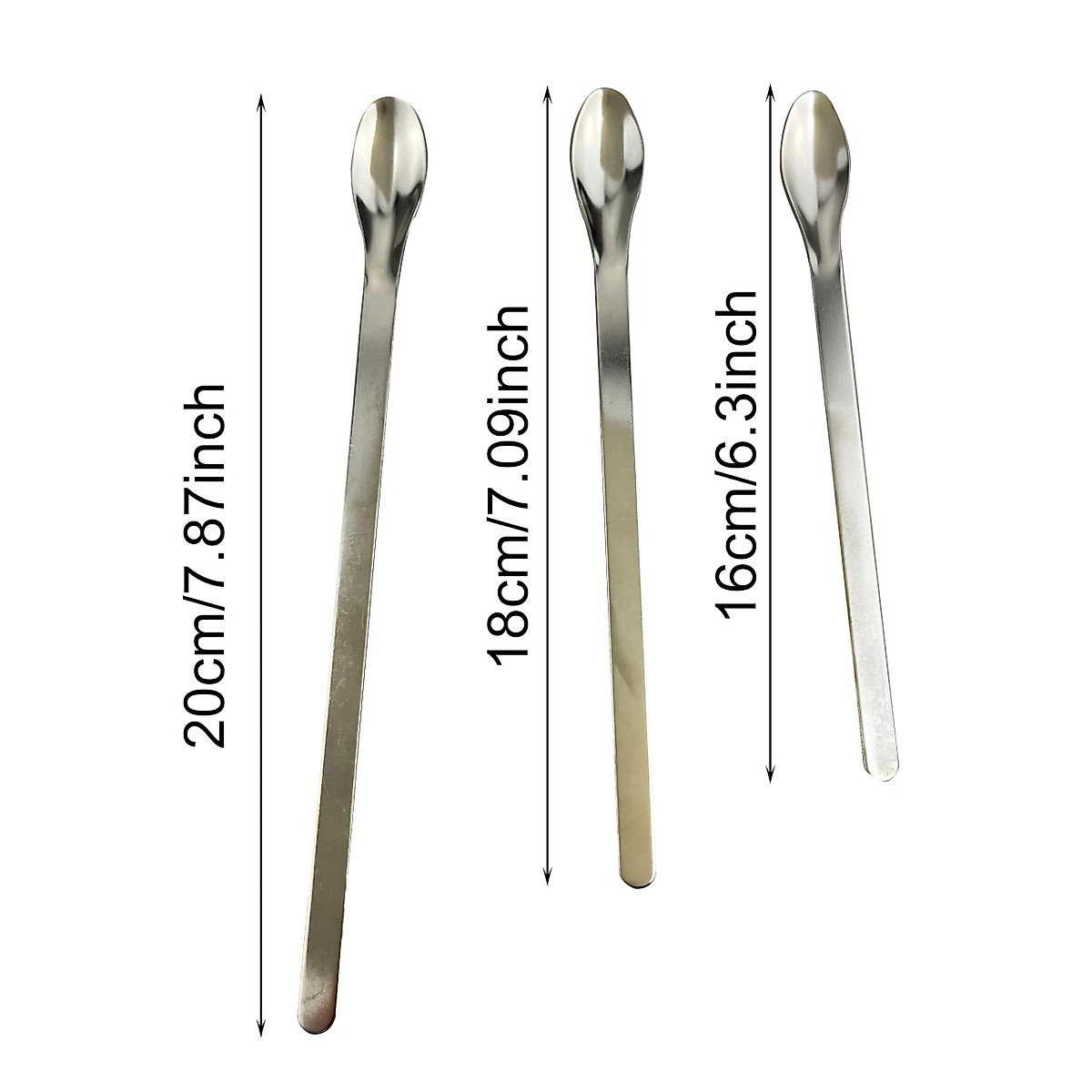 ZHUUO 1 Set Stainless Steel Miniature Laboratory Sampling Spoon, Spatula Combination Reagent Spoon, Lab Utensils (Pack of 6)