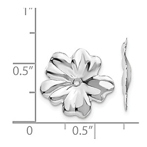 Solid 14k White Gold Floral Flower Earring Jackets (11mm x 11mm)