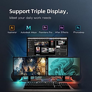 BOSGAME B95 Mini PC Intel 12th N95(up to 3.4GHz), 16GB DDR4 RAM 512GB NVMe SSD Mini Desktop Computers, Support Triple Display, 4 USB 3.2, 2 HDMI, RJ45,2.4/5G WiFi, 4K UHD