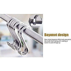 S-Shaped Hooks Heavy Duty 12 Packs,304 Stainless Steel Hook,Multi-Functional Flat Hook,S Hook,Hooks Closet,Hooks Plants,Hooks for Hanging Pot,Pan,Cups, Plants,Bags, Jeans,Towels (12, XX-Large)