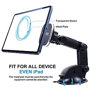 Panvox Magnetic Phone Car Mount, Universal Dashboard Windshield Car Phone Mount Holder with Upgraded 3.2" Suction Cup,8 Strong Magnets Compatible with iPhone 11 Pro X XS Max XR Galaxy Note10 S10