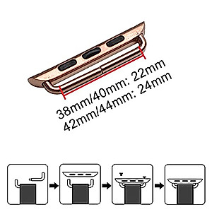 OMECKY Connectors Compatible with Apple Watch Band Adapter, Three Colors (3 Pack)