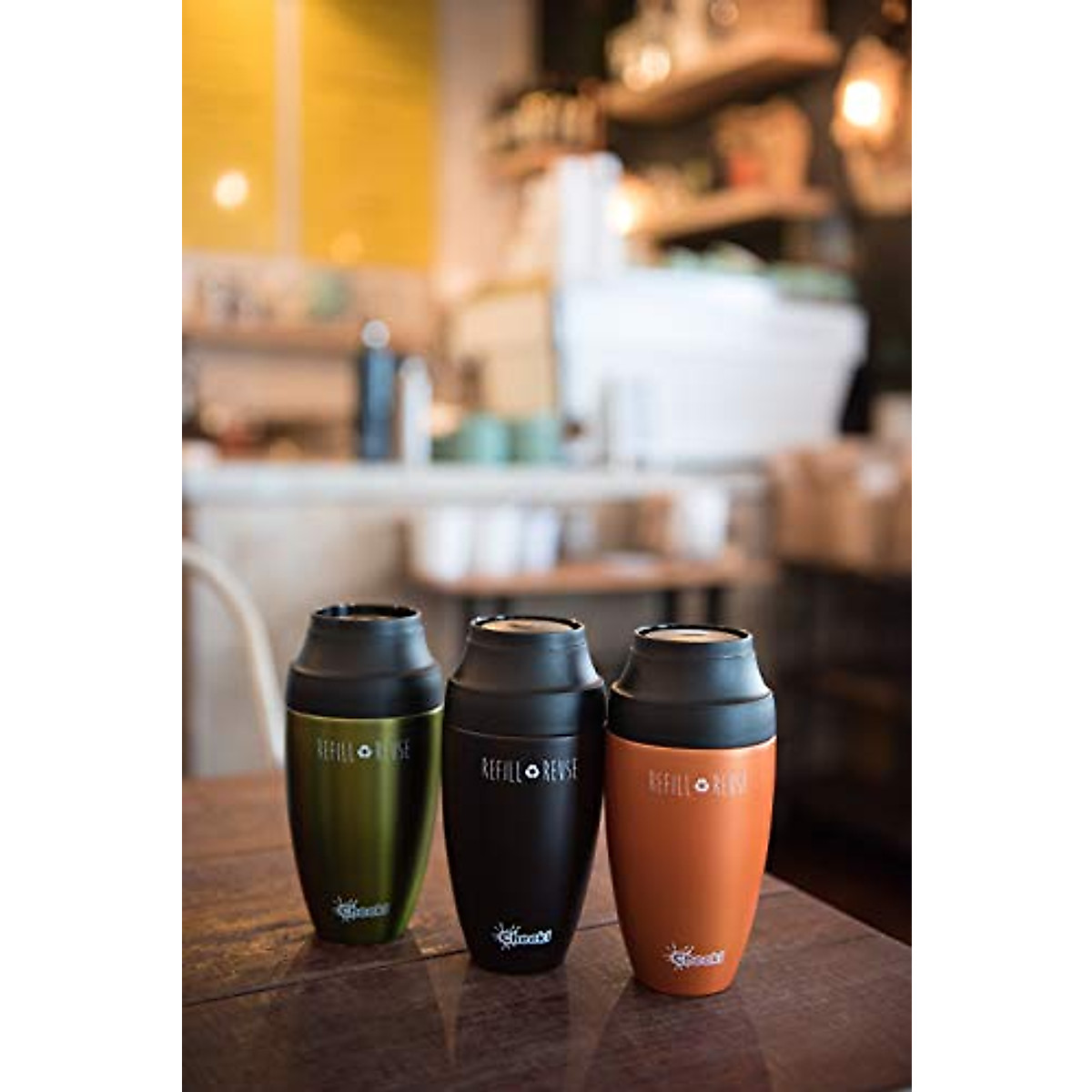 Cheeki Travel Coffee Mug, Insulated Stainless Steel Cup(350 ml/12 oz); Thermal Traveler Coffee Cup w/Pop-Up Lid, BPA-Free Spill-Proof Metal Coffee Tumbler, Reusable Portable Hot and Cold Flask