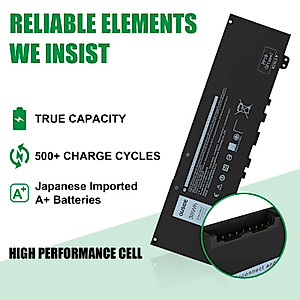OUSIDE 38WH 39DY5 F62G0 Laptop Battery for Dell Inspiron 13 7000 5370 7370 7373 7380 7386 2-in-1 P83G002 P87G001 Vostro 13-5370-D1505G Series Notebook 0F62G0 RPJC3 39DY5 RPJC3 0RPJC3 11.4V