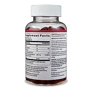 Amazon Basics Vitamin B12 3000 mcg Gummies, Normal Energy Production and Metabolism, Immune System Support, Raspberry, 100 Count (2 per serving) (Previously Solimo)