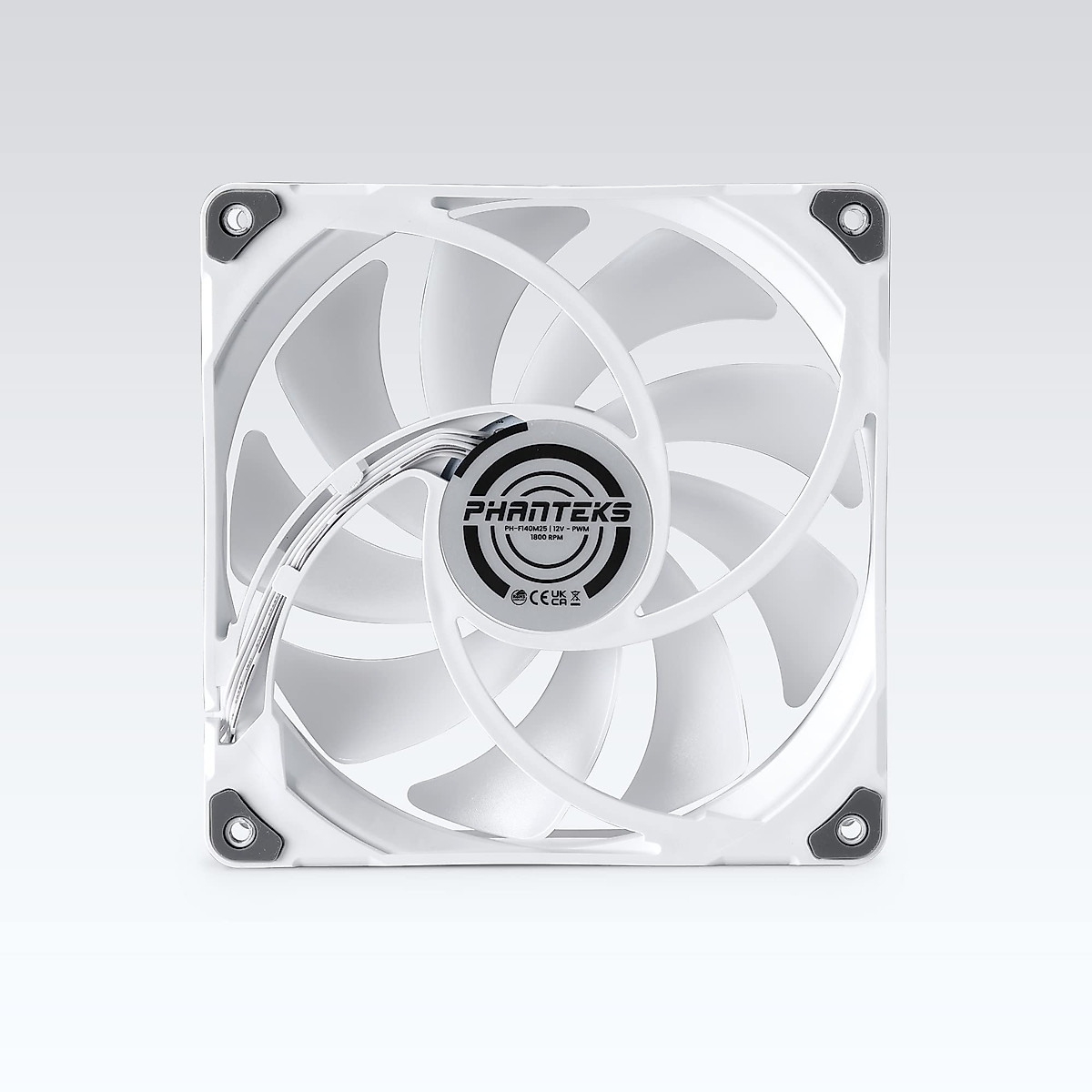 Phanteks (PH-F140SK_DRGB_PWM_WT01_3P) SK140 DRGB PWM Fan 3Pack – 3X 140mm Fan, high Airflow Nine-Blade Design, DRGB Lighting, Rubber dampening washers - White