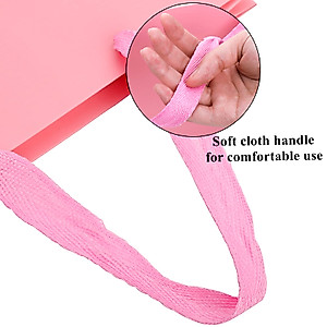 Lyellfe 30 Pack Pink Gift Bags, Heavy Duty Kraft Paper Bags with Handle Bulk, Recycled Water-proof Shopping Bags, Assoorted Merchandise Retail Bags for Birthday, Wedding, Party, S, M, L