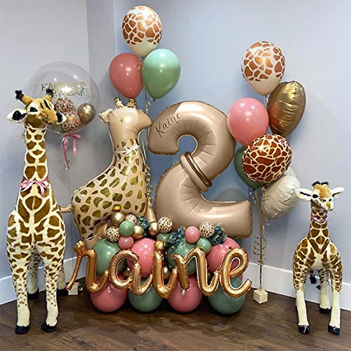 40" Neutral Number 2 Balloon for Boys Girls, Large Self Inflating Nude Helium Foil Number Balloons Set 0-9 for Women Men 2nd Birthday Graduation Anniversary Wedding Party Decorations Supplies