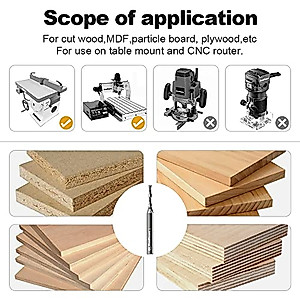 FivePears Up&Down Cut Compression Spiral Router Bit for CNC, 1/8 inch Cutting Diameter and 3/4 inch Cutting Length 1/4 in Shank Carbide End Mill Router Bit for Wood Carving Engraving Grinding Grooving