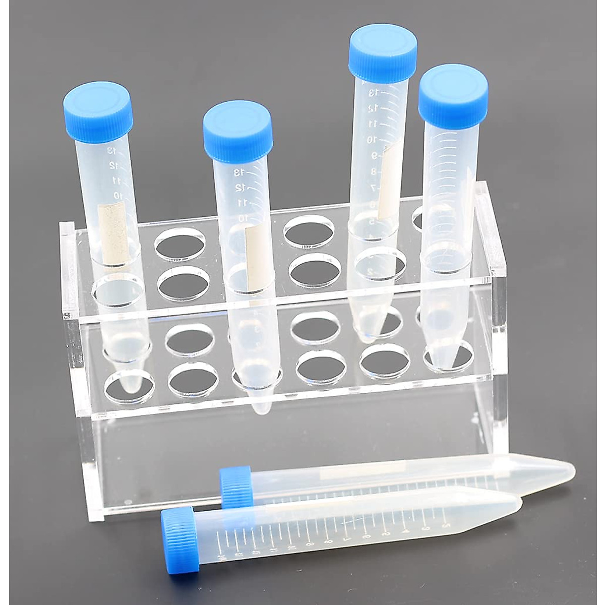 Hotwin Transparent 12-Hole Acrylic Acrylic Test Tube Rack for 10ML Test Tube (10ml(6 Sockets))