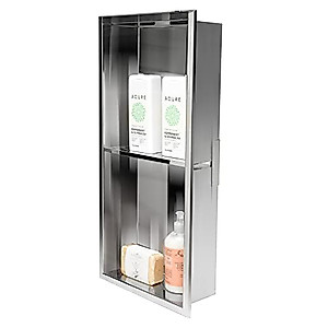 ALFI brand ABN1224-PSS Shower Niche, Polished Stainless Steel