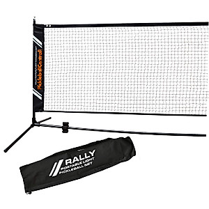 PickleballCentral Rally Portable Light Pickleball Net - 20 Foot Lightweight Portable Pickleball Net and Frame - Regulation Height - Easy Set-Up, Steel Tube Frame, Net Carry Bag
