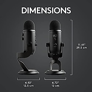 Logitech Blue Yeti Game Streaming Kit with Yeti USB Gaming, Podcast Microphone, Blue VO!CE Software, Custom Blue Pop Filter, PC/Mac/PS4/PS5