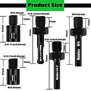 1Pcs Core Drill Bit Adapter 5/8-11 inch Male to 3/8 inch Hex Shank for Thread Diamond Hole Saw.