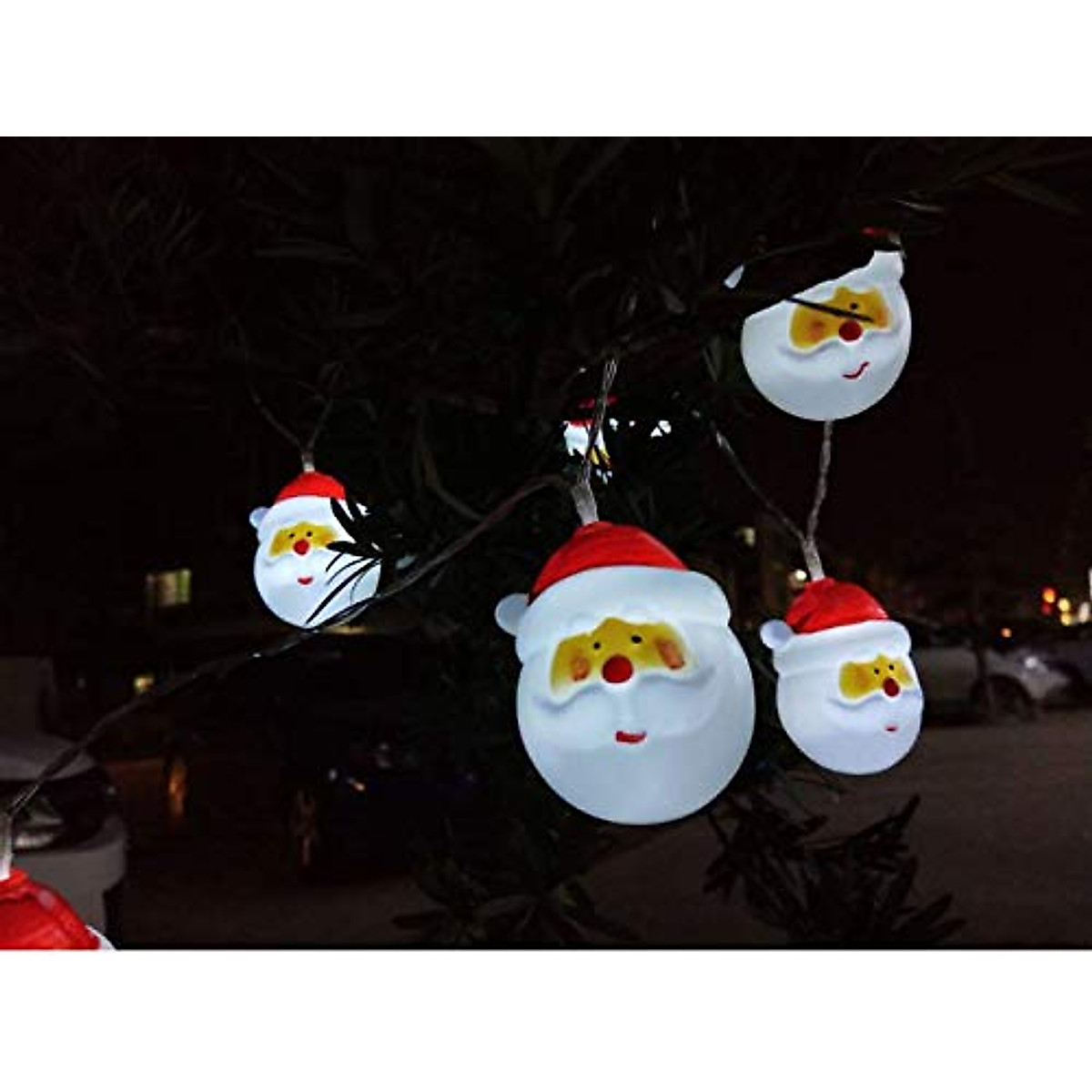 Santa Claus Shape String Lights, Indoor & Outdoor Christmas Tree Patio Gardens Home Party Decoration (1.5M, White)