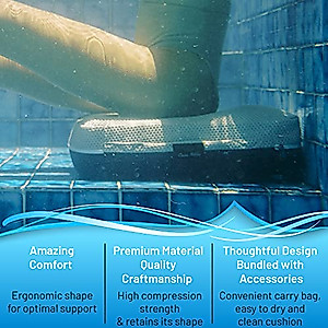 Weighted Hot Tub Booster Seat for Adults Giftable Set + Accessories; 15x13 Non-Slip Quick Dry Hot Tub Seats with Study Handles & Washable Mesh Cover; Bonus Gift Bag, Laundry Net, Metal Hook