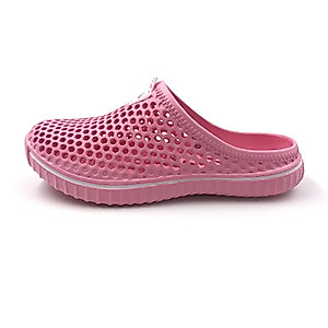 Amoji Garden Clogs Shoes Shower Sandals Yard Beach Plastic Rubber Summer 1702 Pink 8 Womenn/6 Men