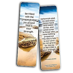 NewEights God is My Strength Bible Bookmarks (30-Pack) - Stocking Stuffers Encouragement Tool - Bible Study Church Supplies Teacher Incentive Gifts