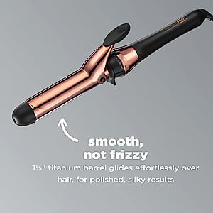 INFINITIPRO BY CONAIR Rose Gold Titanium 1 1/4-Inch Curling Iron, 1 ¼ inch barrel produces loose curls – for use on medium and long hair