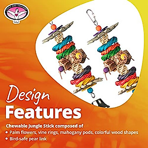 Super Bird Creations SB1097 Jungle Stick Bird Toy, Medium Bird Size, 11.5" x 3"