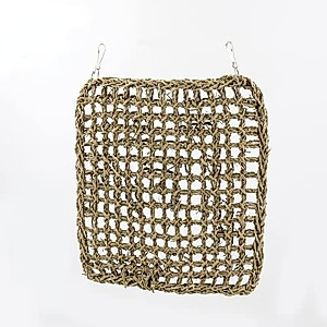 Bird Foraging Wall Toy Parrot Chewing Hanging Hook Toys Woven Climbing Hammock Mat Bird Climbing Net Climbing Cotton Rope Net Hanging Bird Climbing Rope (Large)