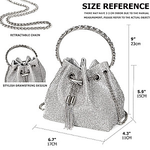 Sweetovo Bling Crystal Rhinestone Purse for Women Sparkly Clutch Handbag Crossbody Bag for Evening Wedding Party Prom