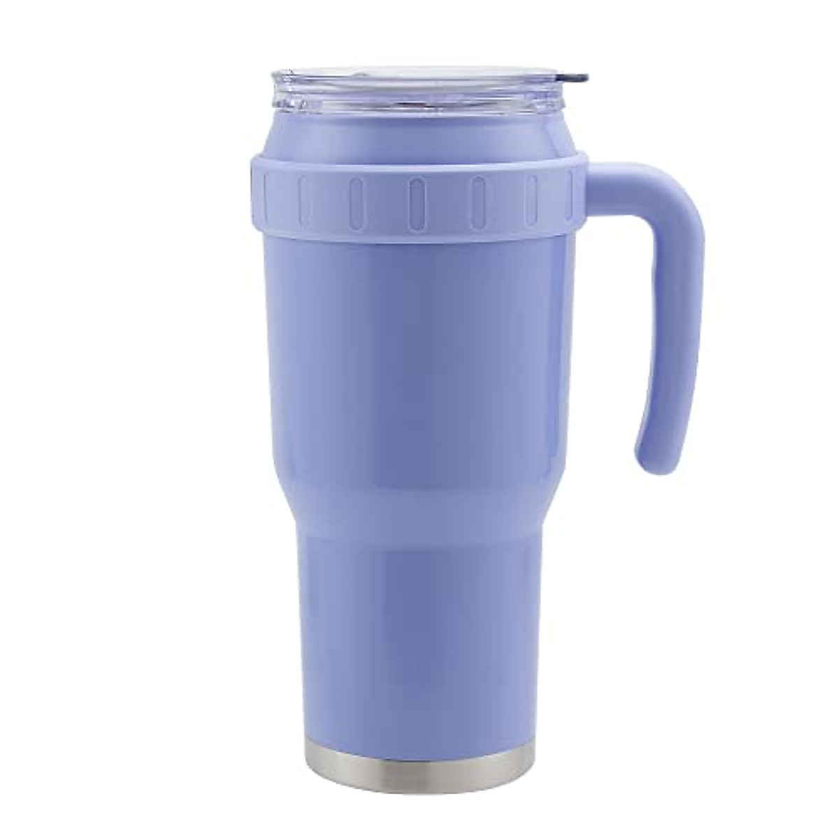 VALESKA 40oz Tumbler with Handle and Straw, Stainless Steel Insulated Vacuum Double Wall Coffee Travel Mug, Insulated Tumbler Cups, Keep Hot and Cold, Dishwasher Safe, Leak Proof, BPA Free - Purple
