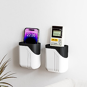 FOCUS FINEST Plastic Wall Mount Shower Shelf, Adhesive Shower Caddy, No Drilling Hang Walls, with Self Adhesive Tape, for Bathroom, Kitchen, Living Room (Black, 4pcs)