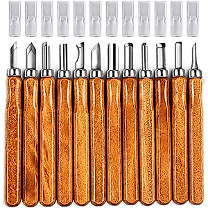 Wood Carving Knife Set - 20 PCS Hand Carving Tool Set for DIY Sculpture Carpenter Experts & Beginners