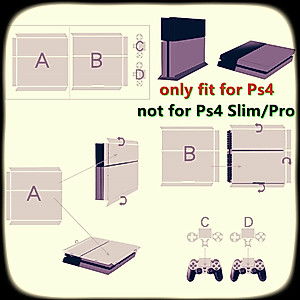 Decal Skin for Ps4, Whole Body Vinyl Sticker Cover for Playstation 4 Console and Controller (Include 4pcs Light Bar Stickers) (PS4, Marble Gold)