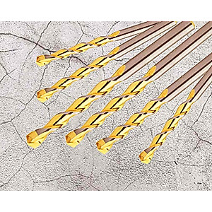 Masonry Drill Bit Set 1/8 in. Carbide Tip Golden Flute Drill Concrete Stone Bricks-20Pcs