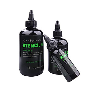 Illusionist Magic Creator Tattoo Stencil Transfer Gel Solution- Produces Dark & Clean Stencils - Lasts All Day (1 Ounce)