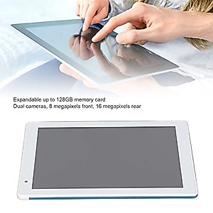 8 inch Tablet, 1920 x 1080 Dual Camera Tablet for Kids 2-5, 8000mAh Dual SIM Dual Standby RAM 4GB ROM 64GB HD Tablet with Three Card Slots, Tablet PC Suitable for 6.0 (Blue)