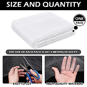 Mosquito Netting Ultra Fine Garden Netting Large Plant Covers Bird Netting White Bug Net PE Mesh Netting for Protecting Vegetable Fruits Flowers Tree Frost Animals (20 x 25 Ft)
