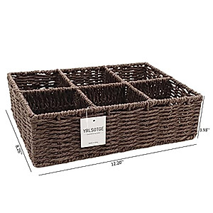 Toilet Paper Basket for Tank Topper,Woven Storage Box Cube Basket Bin Container, Shelf Cabinet(1pc) (12.20''L x 8.26''W x 3.93''H-04K)